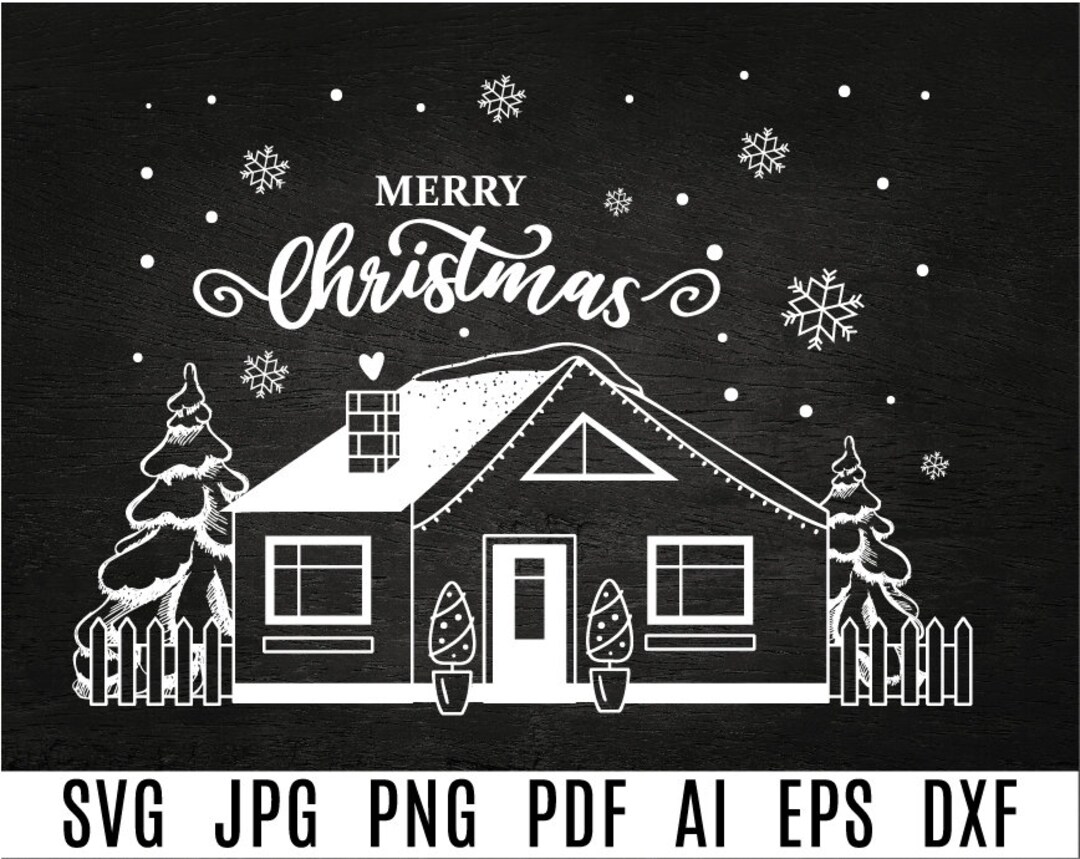 Christmas House Scene svg Christmas svg svg archivos para - Etsy México