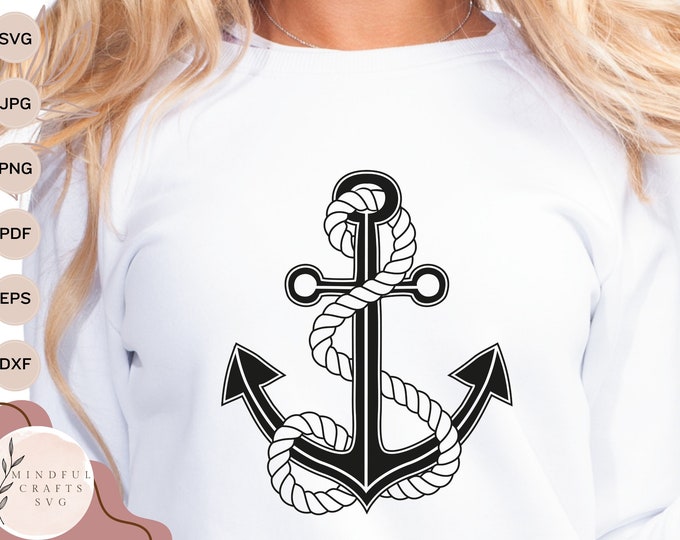 Anchor SVG Rope SVG Digital Download for Cricut and Silhouette Nautical ...