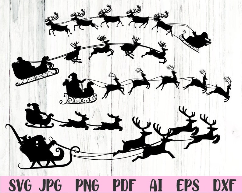 Santa Sleigh Svg Sleigh Svg Christmas Sleigh Svg Christmas Svg - Etsy