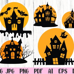 Haunted House Svg Halloween Svg Spooky Svg Svg Files for - Etsy