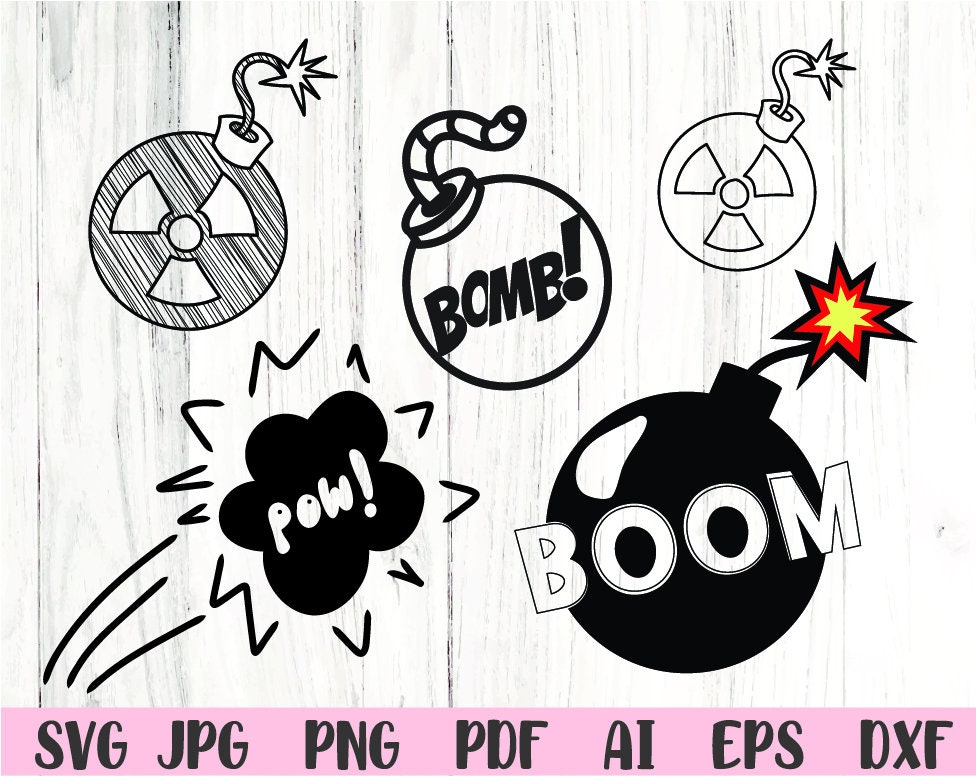Bomb Svg Boom Svg Explosion Svg Svg Files for Cricut Instant - Etsy ...