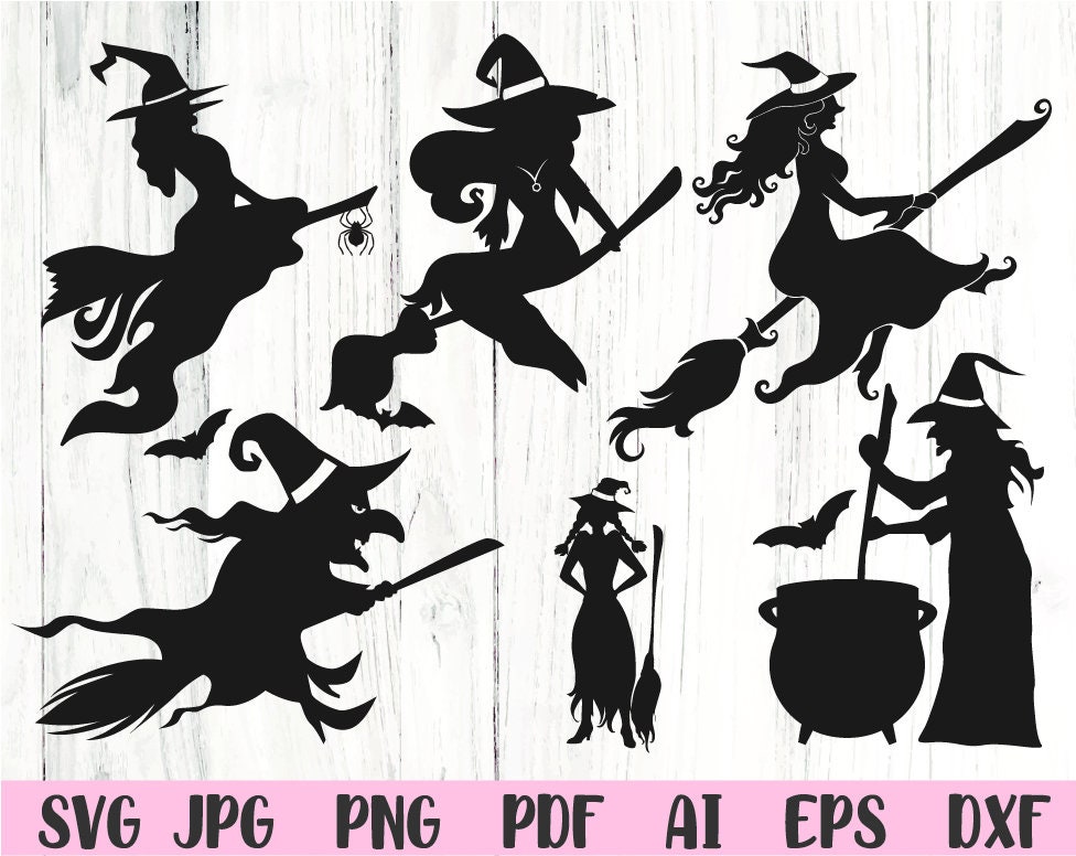 Heks Silhouet Svg Heks Svg Halloween Svg Svg Bestanden voor - Etsy België