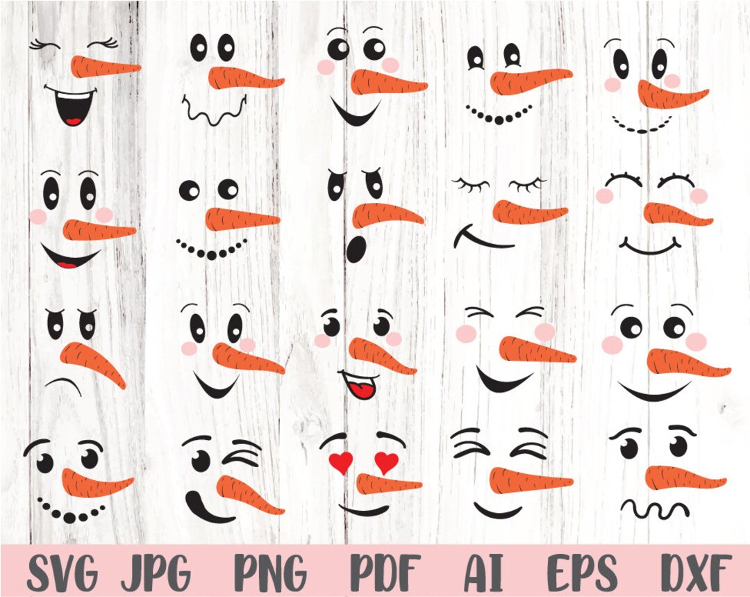 Christmas Snowman Face SVG Bundle Christmas Snowman Face and Ornament ...