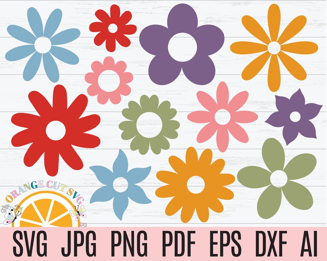 Retro Flower Svg Flower Svg Daisy Flower Svg Instant Download - Etsy