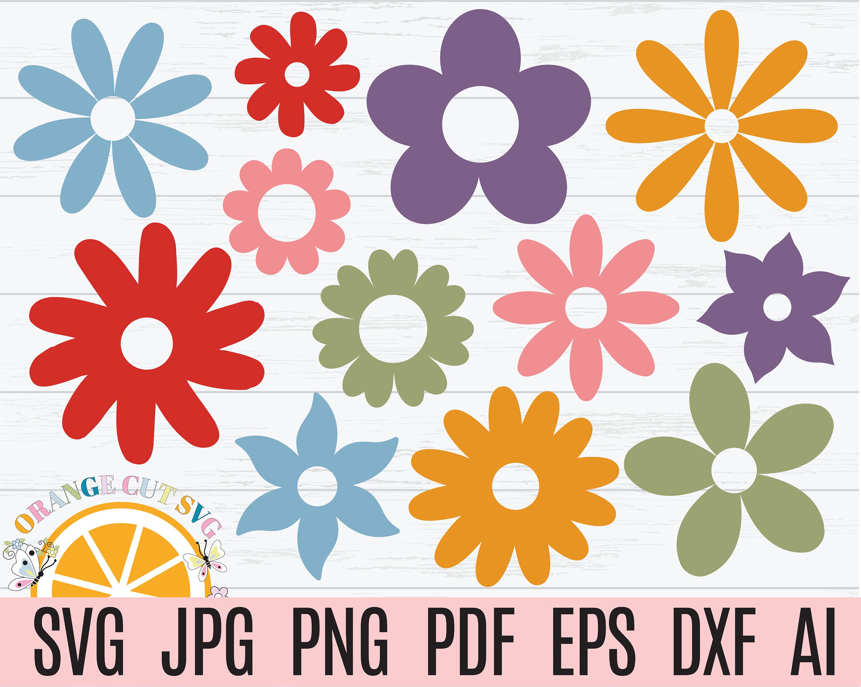 Retro Flower Svg Flower Svg Daisy Flower Svg Instant Download - Etsy