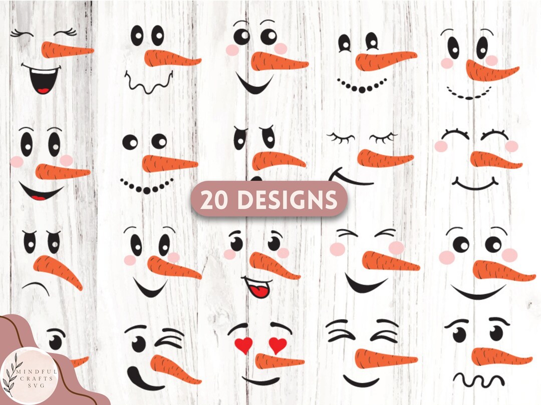 Christmas Snowman Face SVG Bundle Christmas Snowman Face and Ornament ...