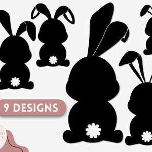 Easter Bunny SVG Rabbit DXF, Silhouette Cut File Easter Bunny Clipart ...