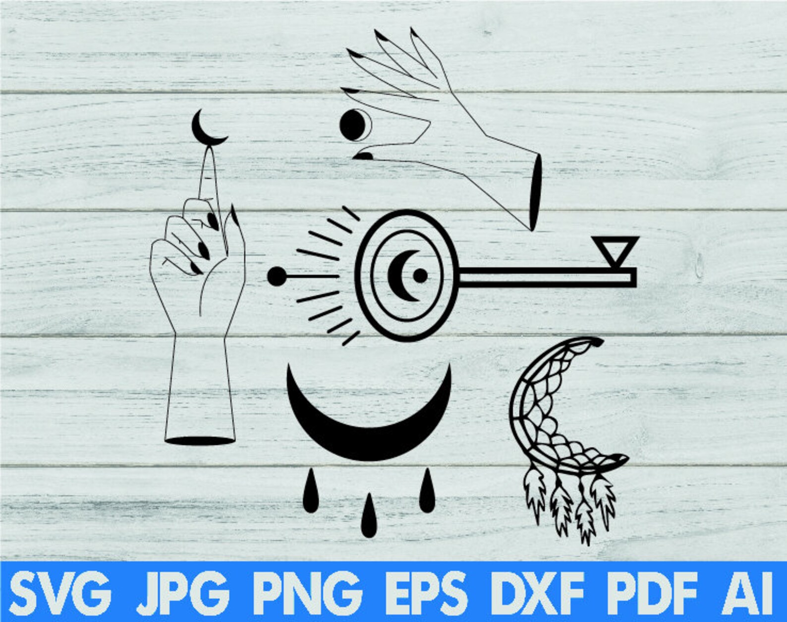 Moon Svg Moon Design Svg Celestial Svg Svg Files For Cricut | Etsy