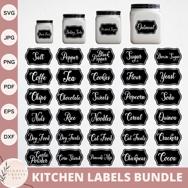 Canister Labels Svg - Etsy