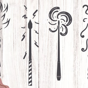 Magical Wand Bundle SVG Set Wizard Wands Clipart Magic Wand Designs ...