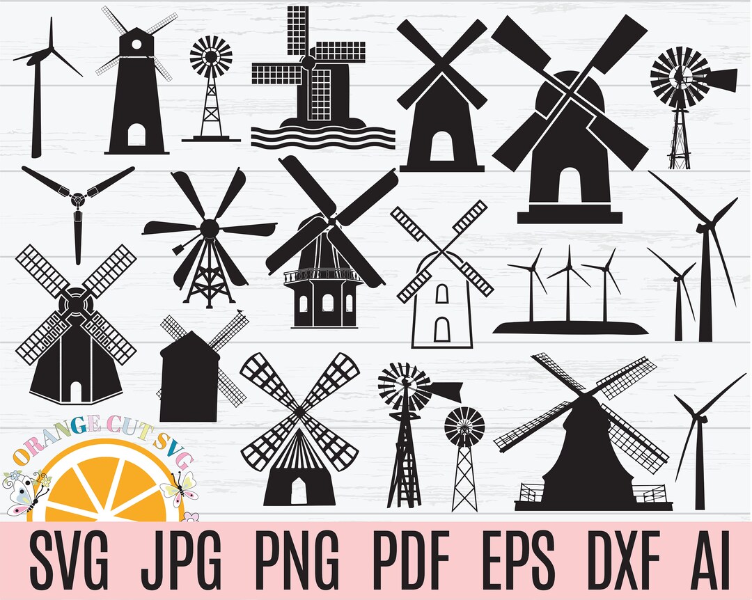 Windmill Svg Farmhouse Svg Windmill Clipart Svg Files for - Etsy