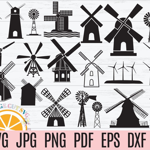 Windmill Svg - Etsy