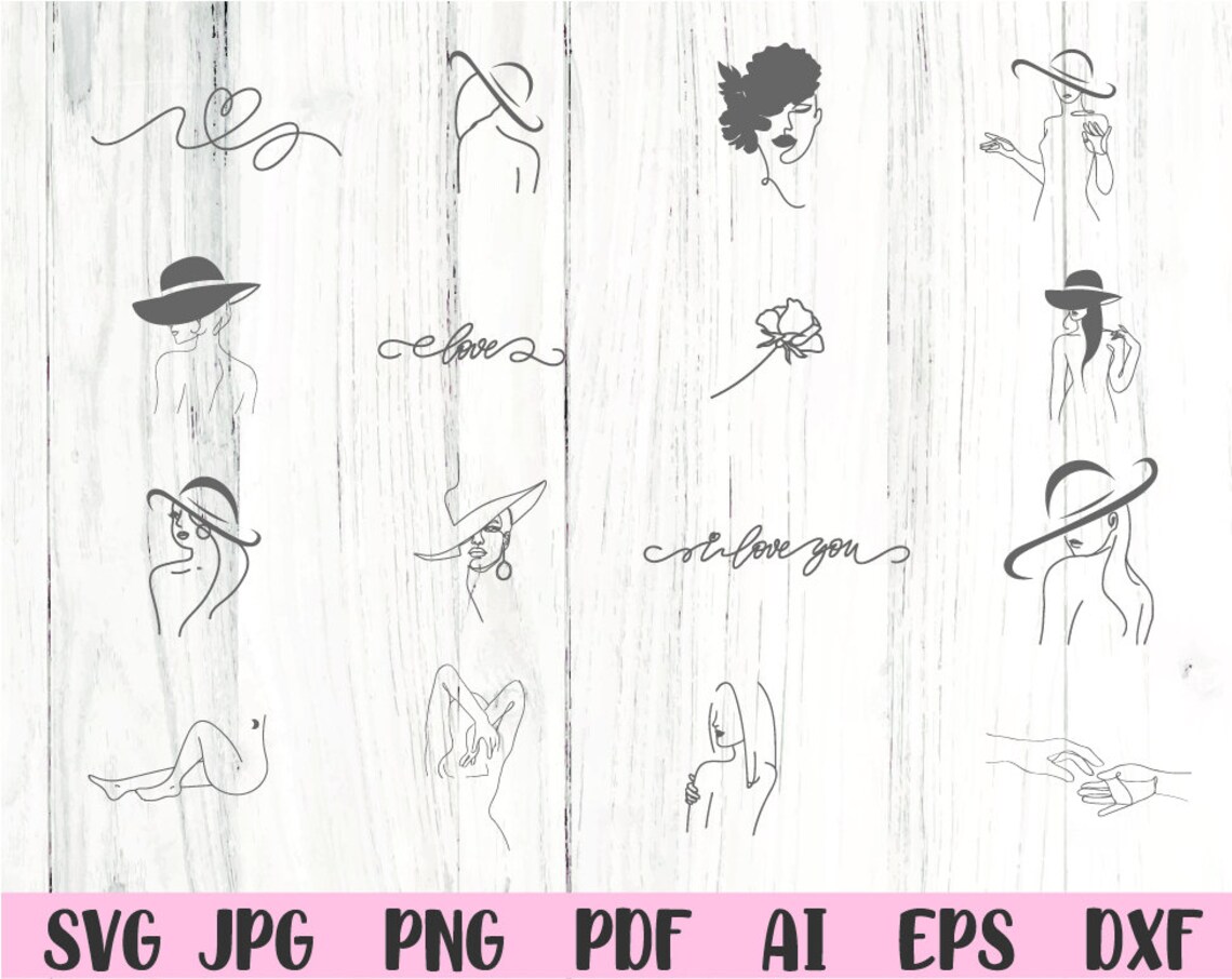 Feminine Lineart Svg Oneline Art Svg Single Line Svg Svg Files - Etsy