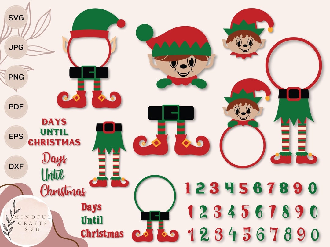 Elf Xmas Countdown SVG, Christmas Elf Timer Svg, Holiday Countdown Cut ...
