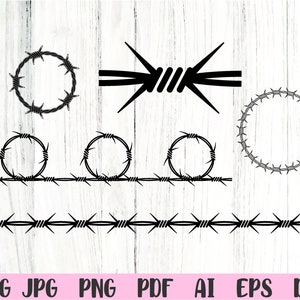 Barbed Wire Svg Barbed Wire Clipart Fence Svg Svg Files for - Etsy