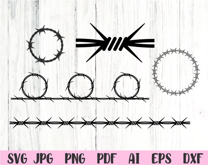 Barbed Wire Svg Barbed Wire Clipart Fence Svg Svg Files for - Etsy