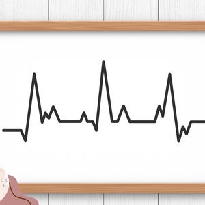 Heartbeat SVG Files Pulse Line Vector ECG EKG Clip Art Healthcare Nurse ...