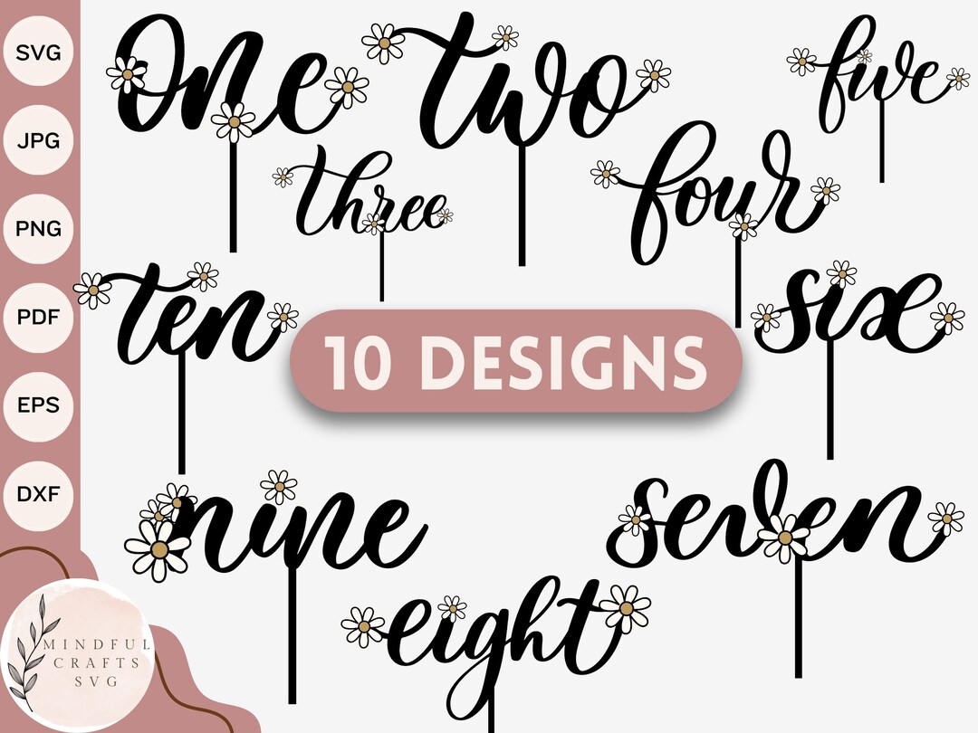 Birthday Cake Topper SVG, DIY Celebration Decor, Number Cake Topper Svg ...