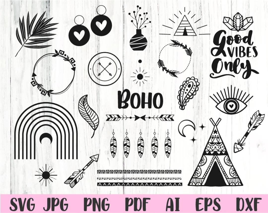 Boho Svg Bohemian Svg Svg Files for Cricut Instant Download - Etsy