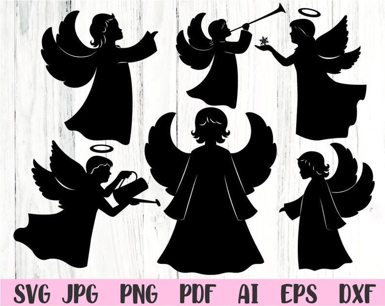 Christmas Angels Svg Angel Svg Christmas Svg Svg Files for - Etsy