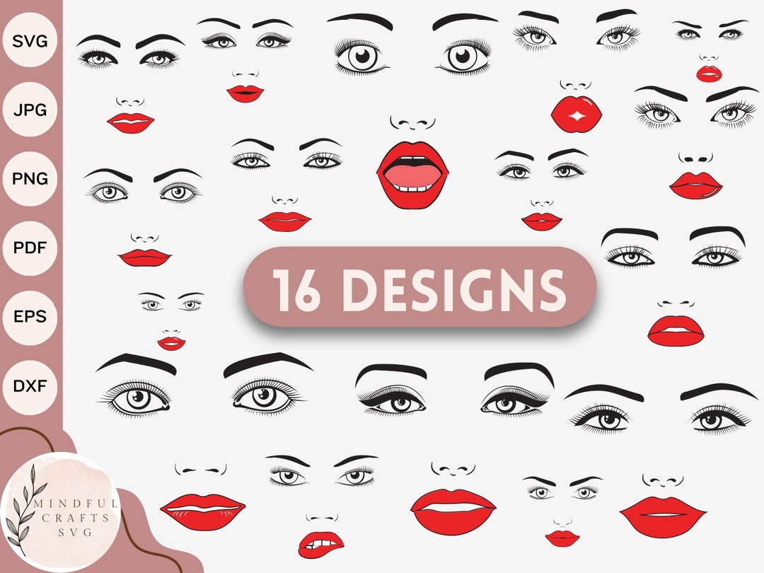 Woman Face Svg, Woman Svg, Eyelashes Svg, Svg File for Cricut, Instant ...