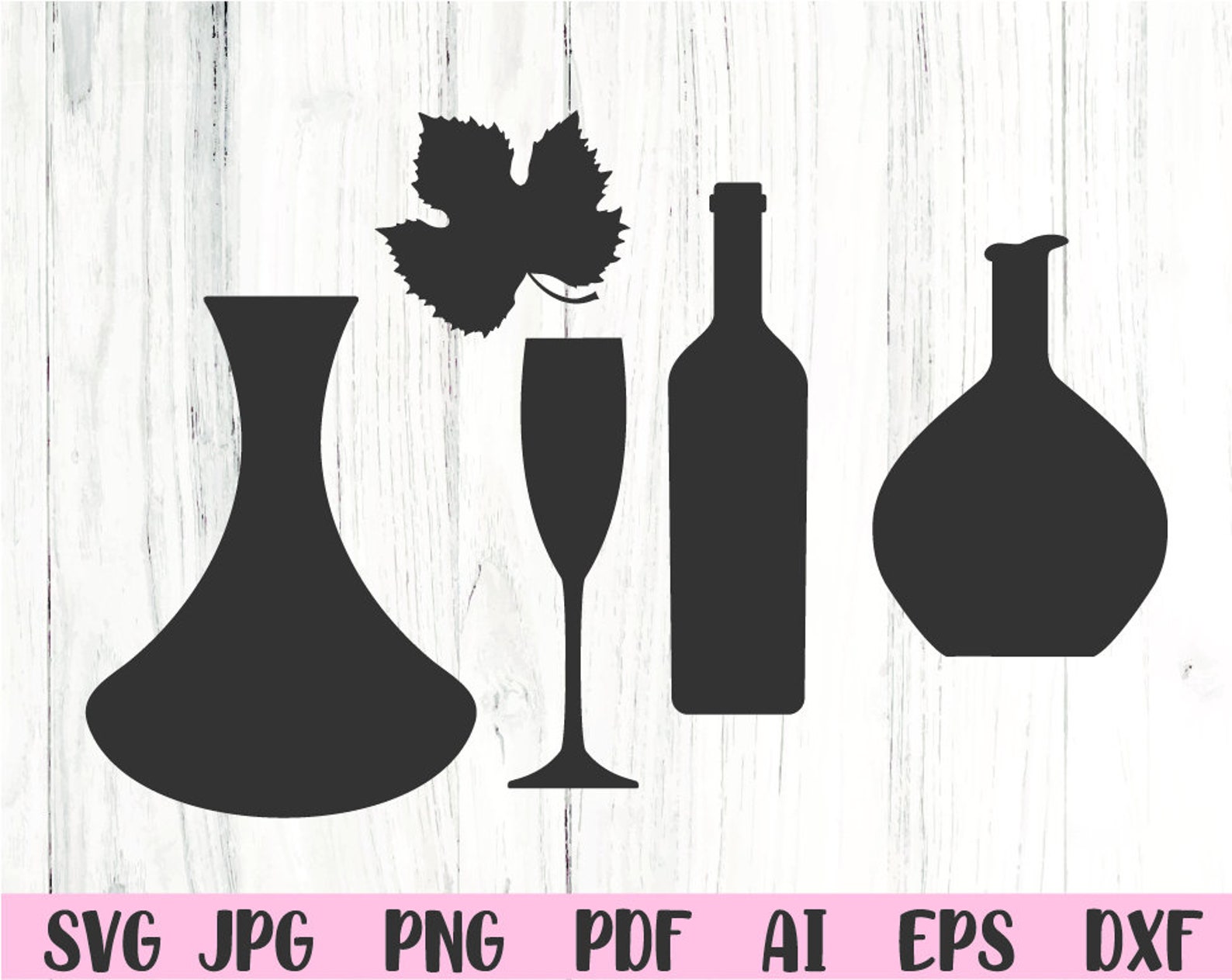 Wine Glass Svg Wine Svg Wine Botle Svg Svg Files for Cricut - Etsy