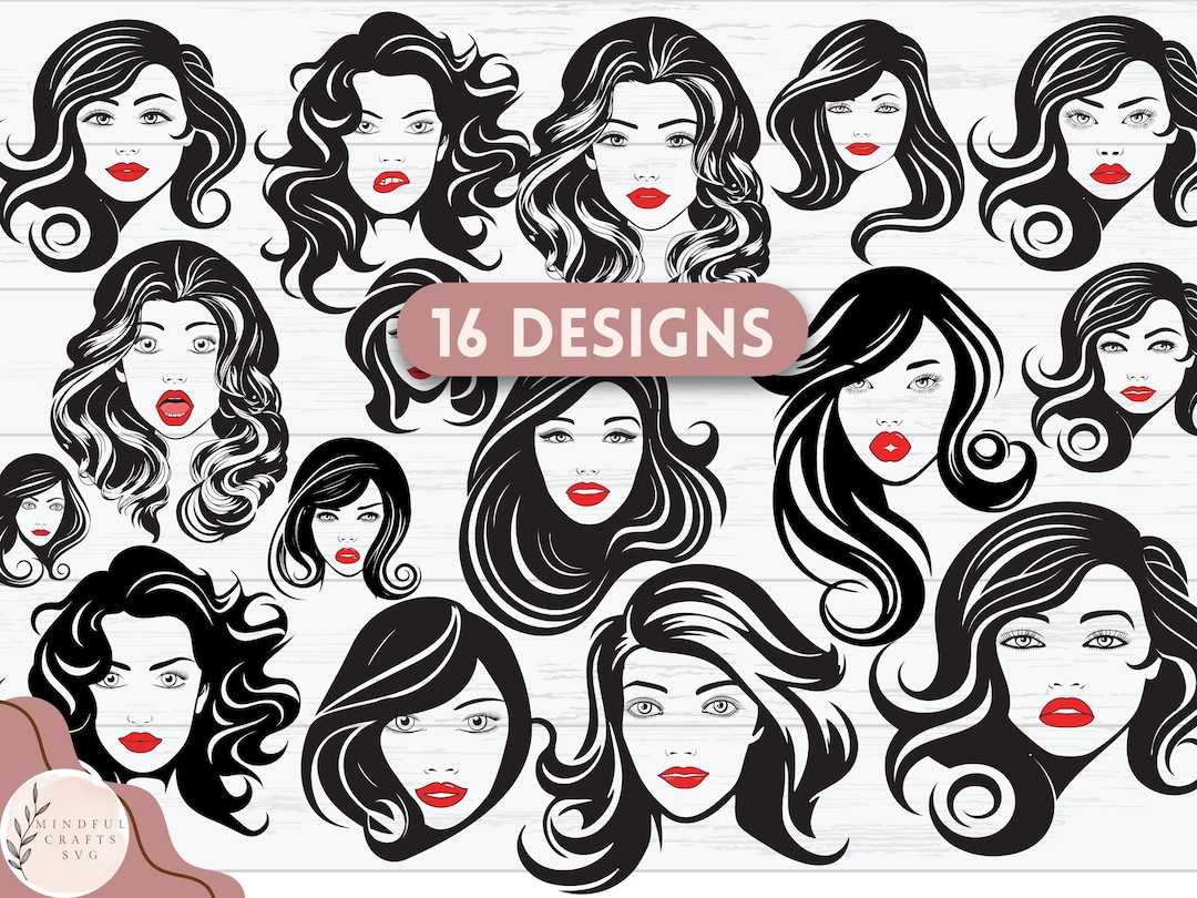 Cabeza de mujer svg / silueta de mujer svg / descarga instantánea de ...