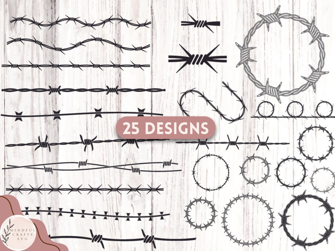 Barbed Wire Svg Barbed Wire Clipart Fence Svg Svg Files for Cricut ...