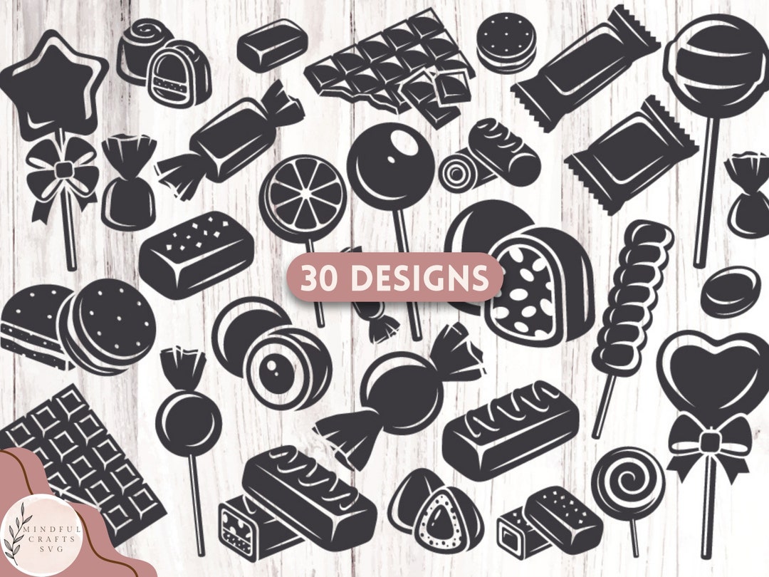 Candy Bundle SVG Sweet Treats Vector Collection Candy Clipart Cricut ...