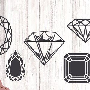 Diamond Bundle SVG Sparkling Diamond Clipart Set Png, Eps, Dxf, Jpg ...