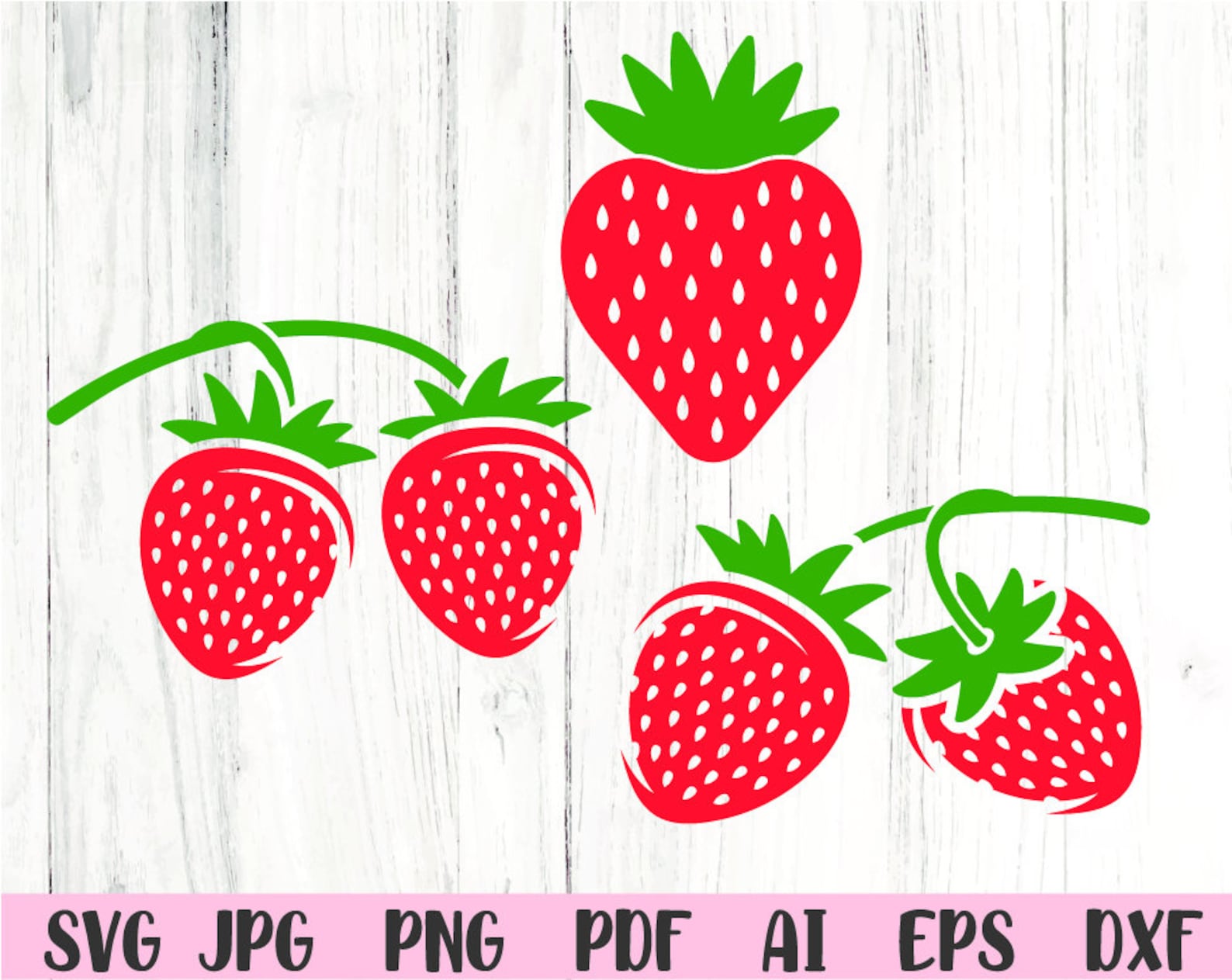 Strawberries Svg Fruit Svg Summer Svg Svg Files for Cricut - Etsy