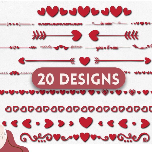 Heart Borders Svg - Etsy
