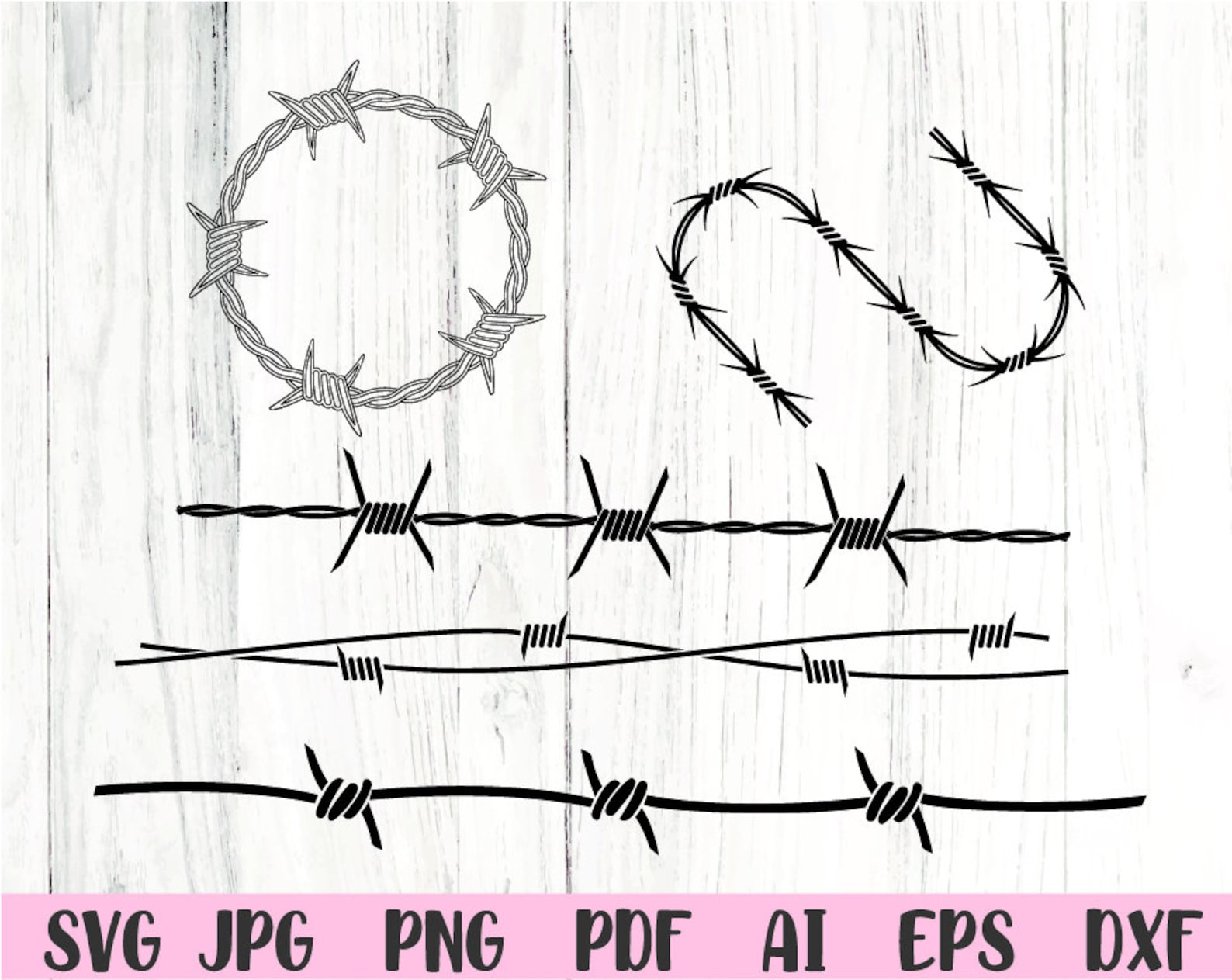 Barbed Wire Svg Barbed Wire Clipart Fence Svg Svg Files for - Etsy