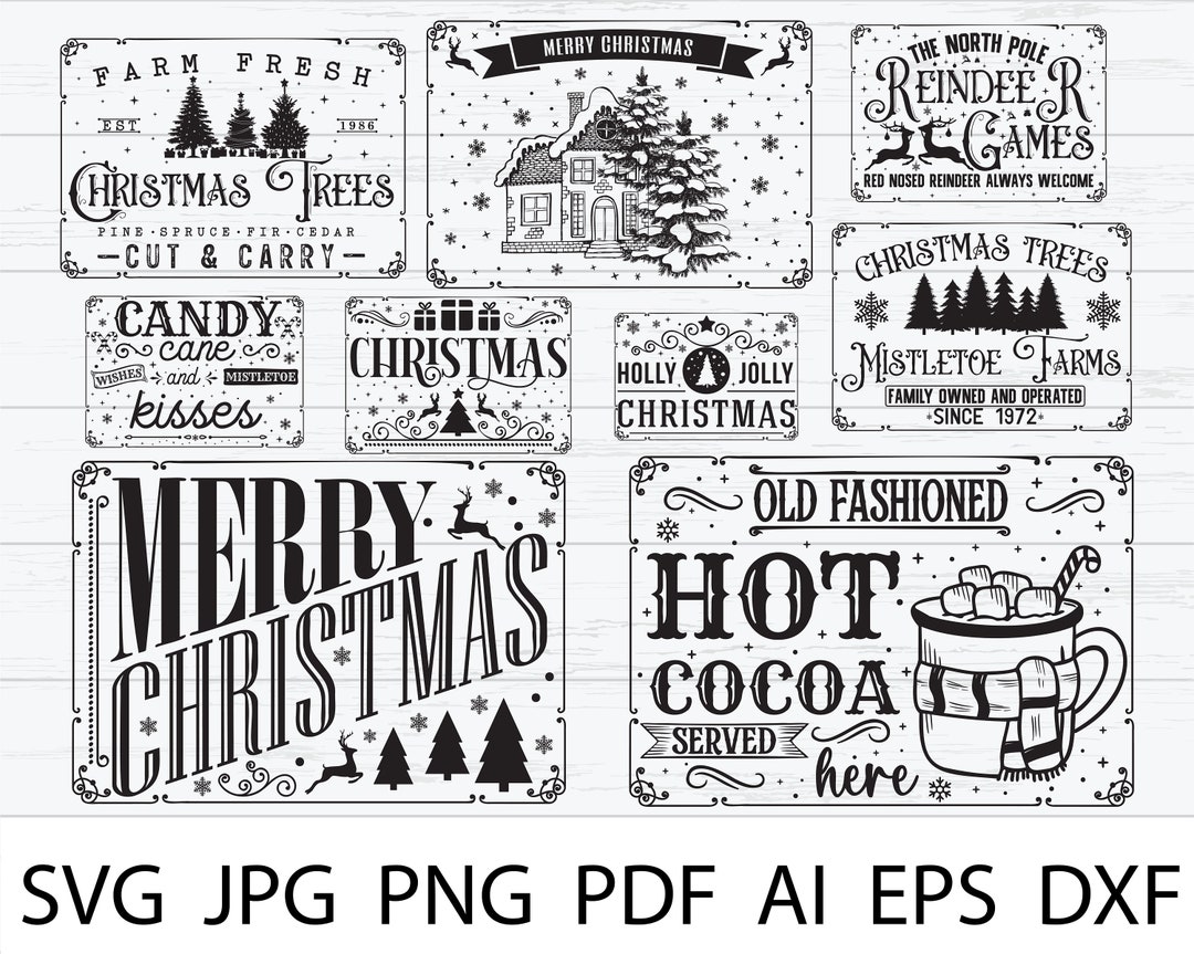 Vintage Christmas Svg Christmas Svg Instant Download Svg Files for ...