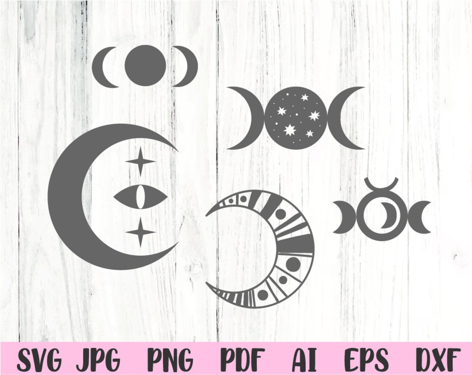 Moon Svg Moon Design Svg Celestial Svg Svg Files for Cricut - Etsy