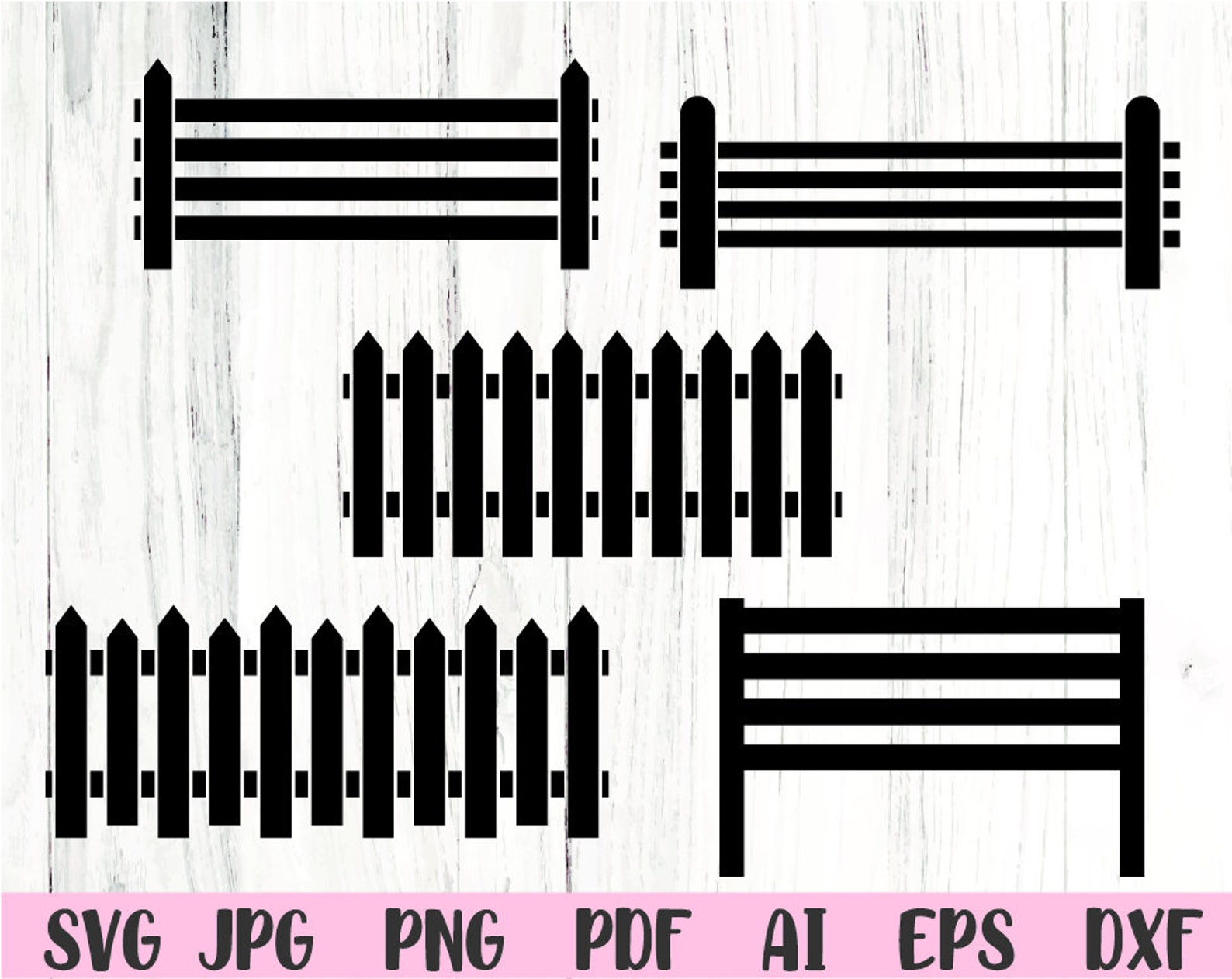Fences Silhouette Svg Fence Svg Picket Fence Svg Svg Files for - Etsy