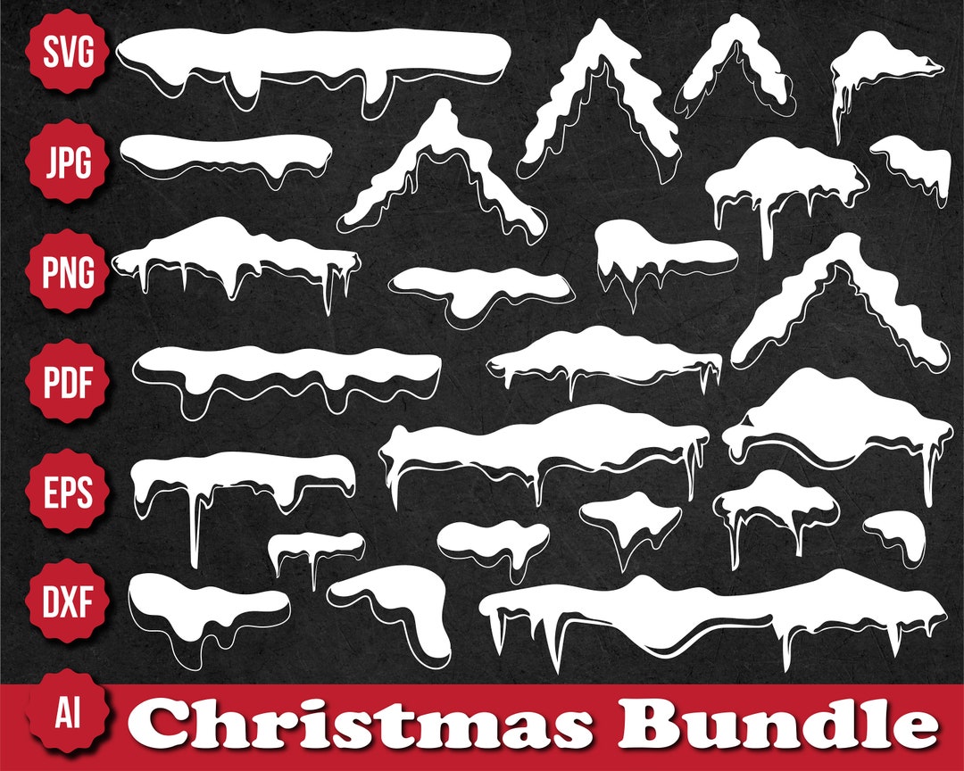Snow Caps Svg Christmas Snow Svg Instant Download Svg Files - Etsy ...