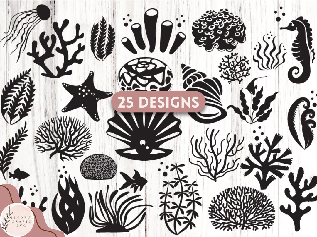 Underwater Bundle SVG Sea Creatures Clipart Ocean Life Cut Files Marine ...