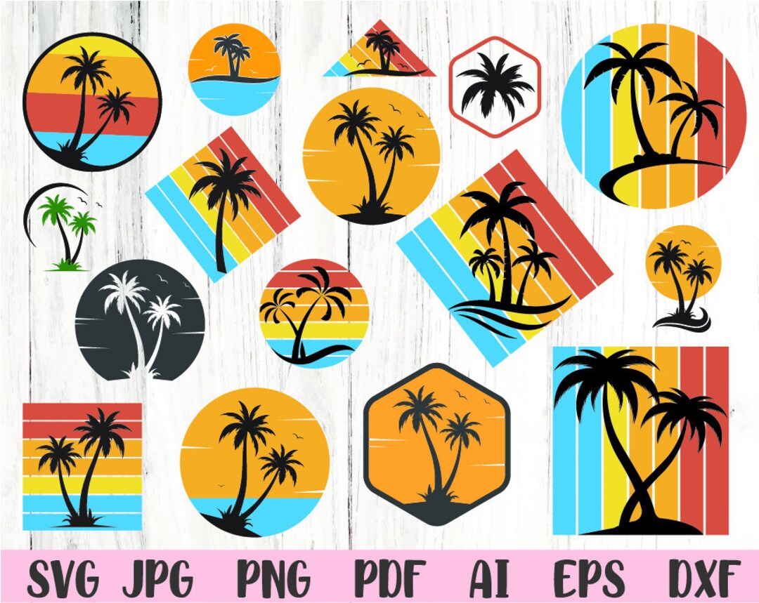 Retro Palm Tree Svg Palm Tree Svg Svg Files for Cricut Instant - Etsy ...
