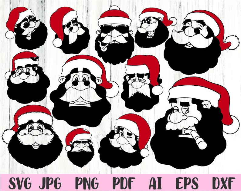 Santa Face Svg Santa Svg Christmas Svg Svg Files for Cricut - Etsy