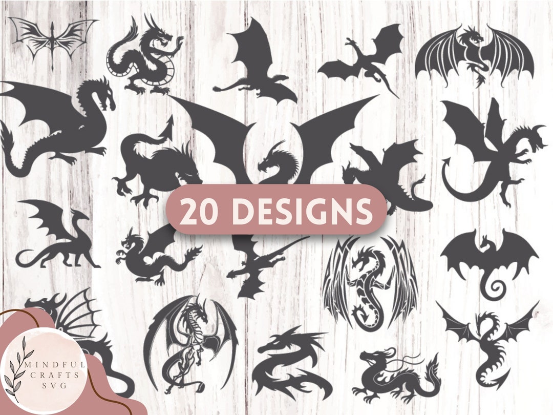 Dragon Bundle SVG, Mythical Creatures Clipart, Fantasy Animal Cut Files ...