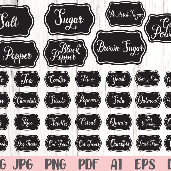 Canister Labels Svg - Etsy