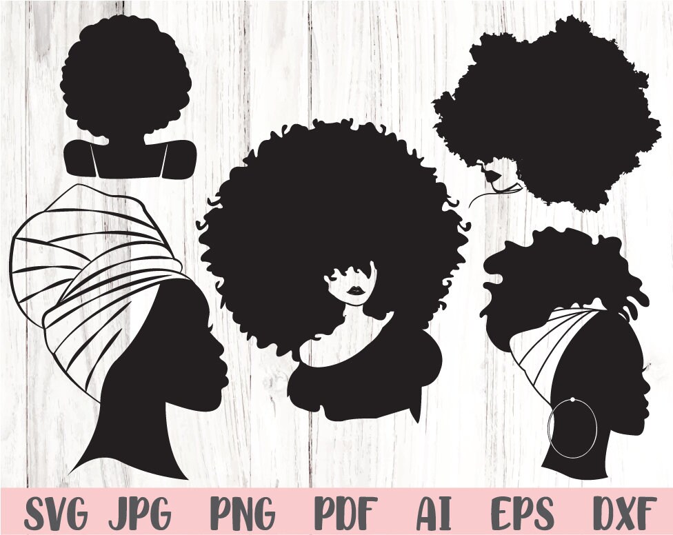 Afro Girls SVG Afro Mujer Svg Afro Svg Descarga Instantánea - Etsy México