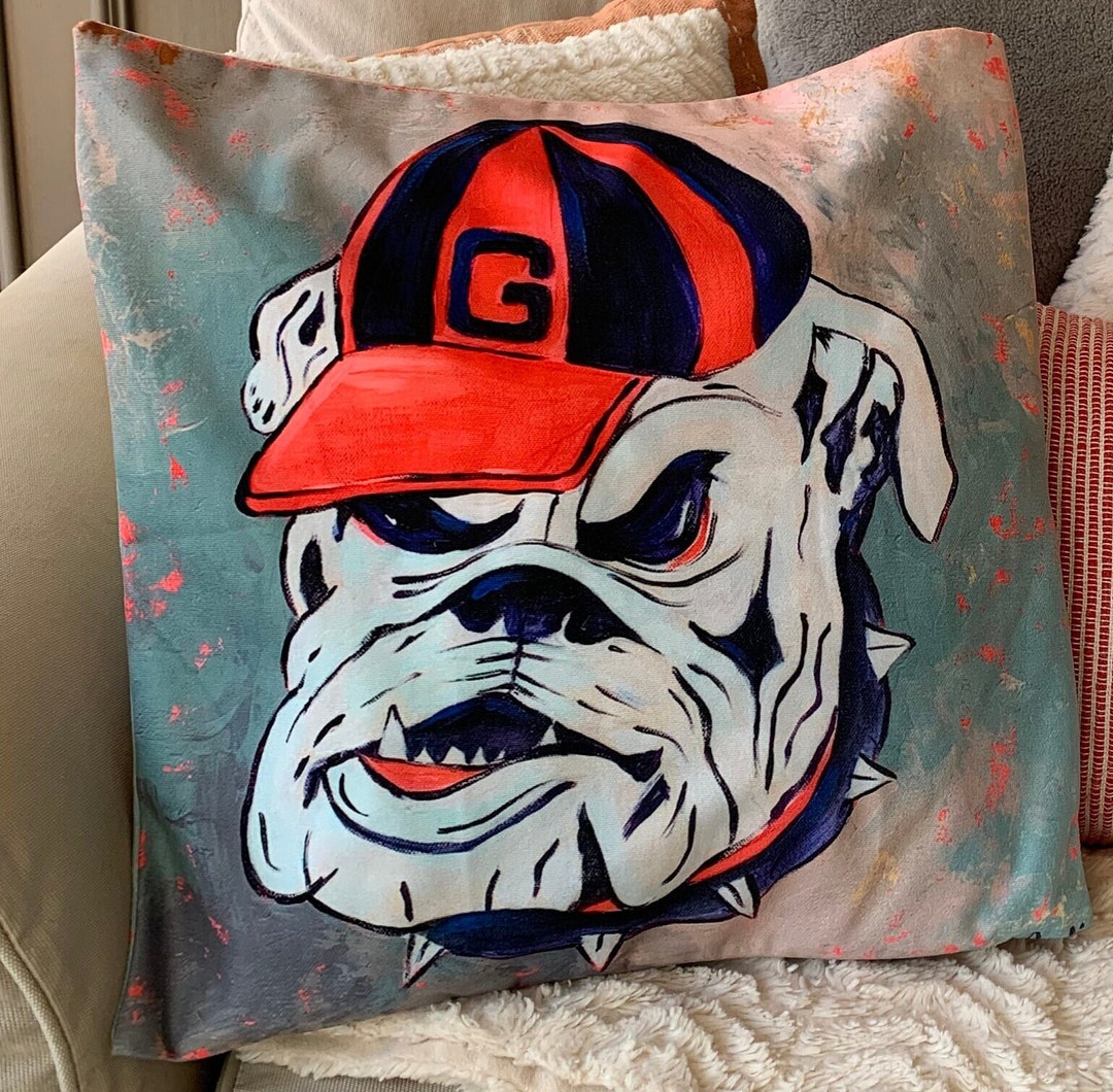 Pillow UGA old School Georgia Bulldog Art Free Ship - Etsy