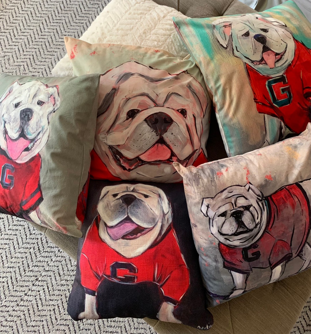 UGA Pillow Georgia Bulldawg Art Free Ship - Etsy