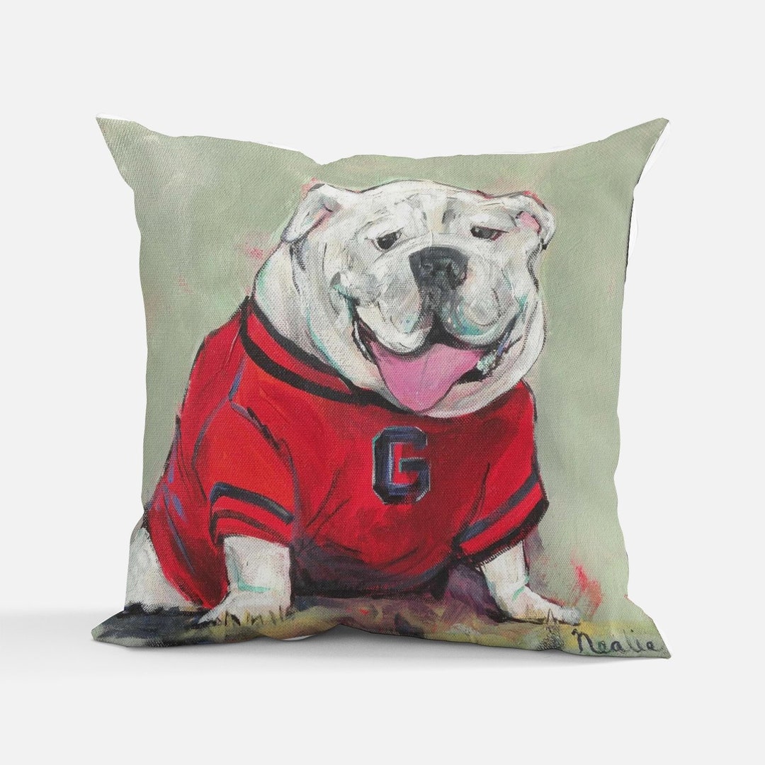 Pillow UGA Georgia Bulldog Art Free Shipping - Etsy