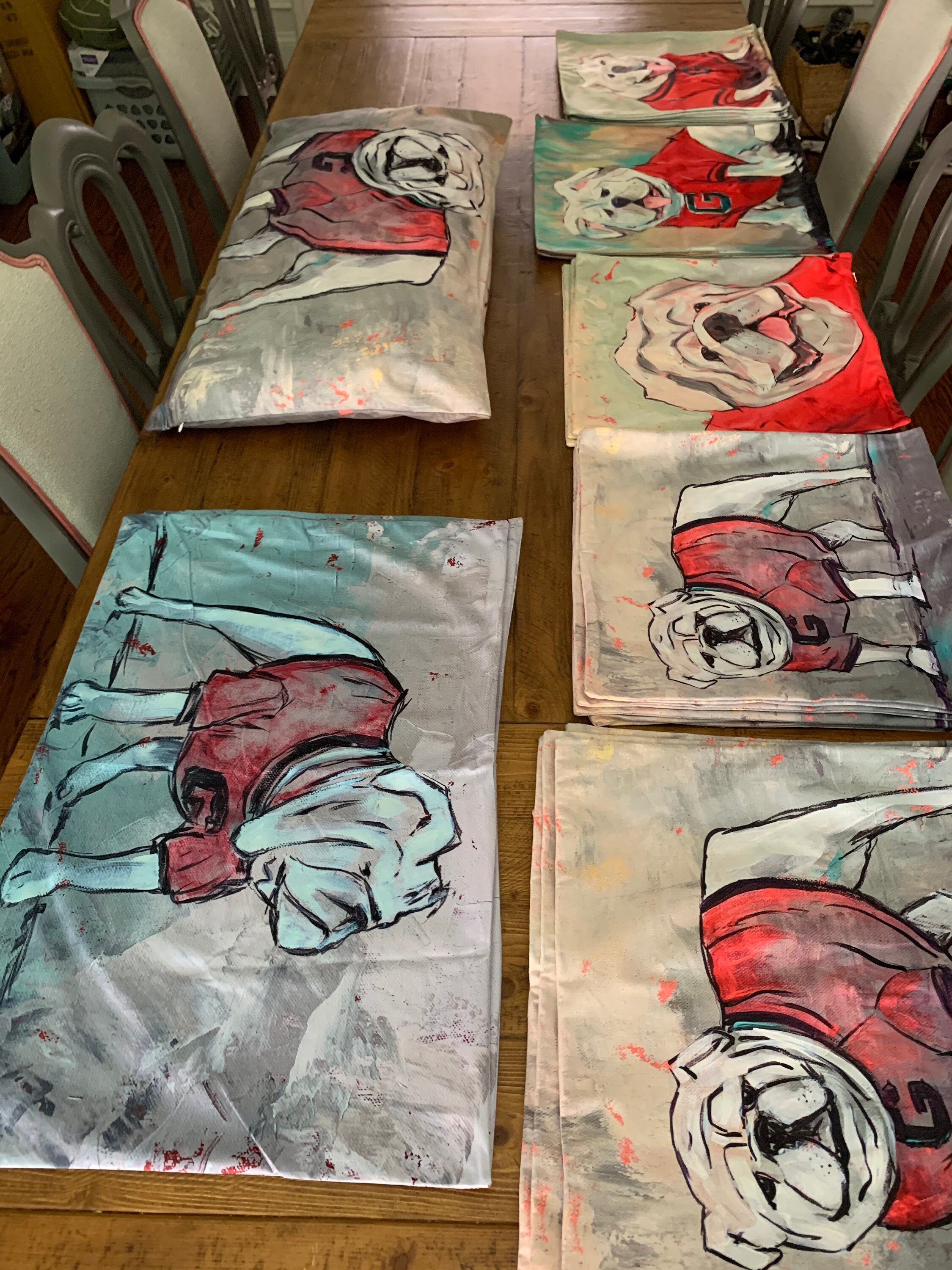 UGA Pillow Georgia Bulldawg Art Free Ship - Etsy