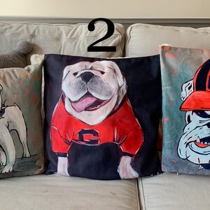 UGA Pillow Georgia Bulldawg Art Free Ship - Etsy