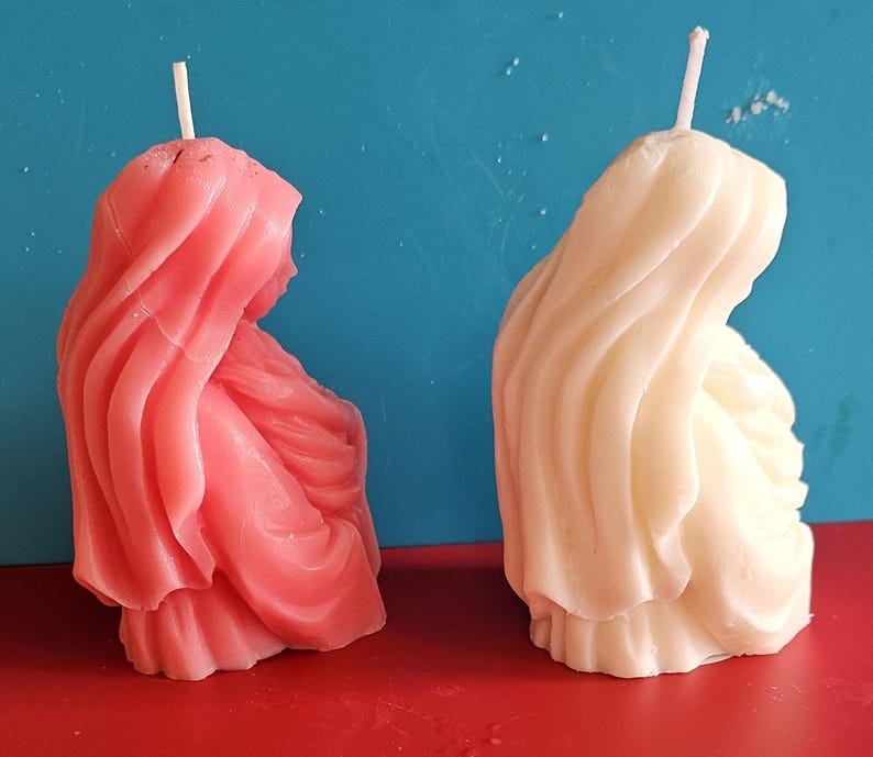 Virgin Mary Holding Baby Jesus Candle - Etsy