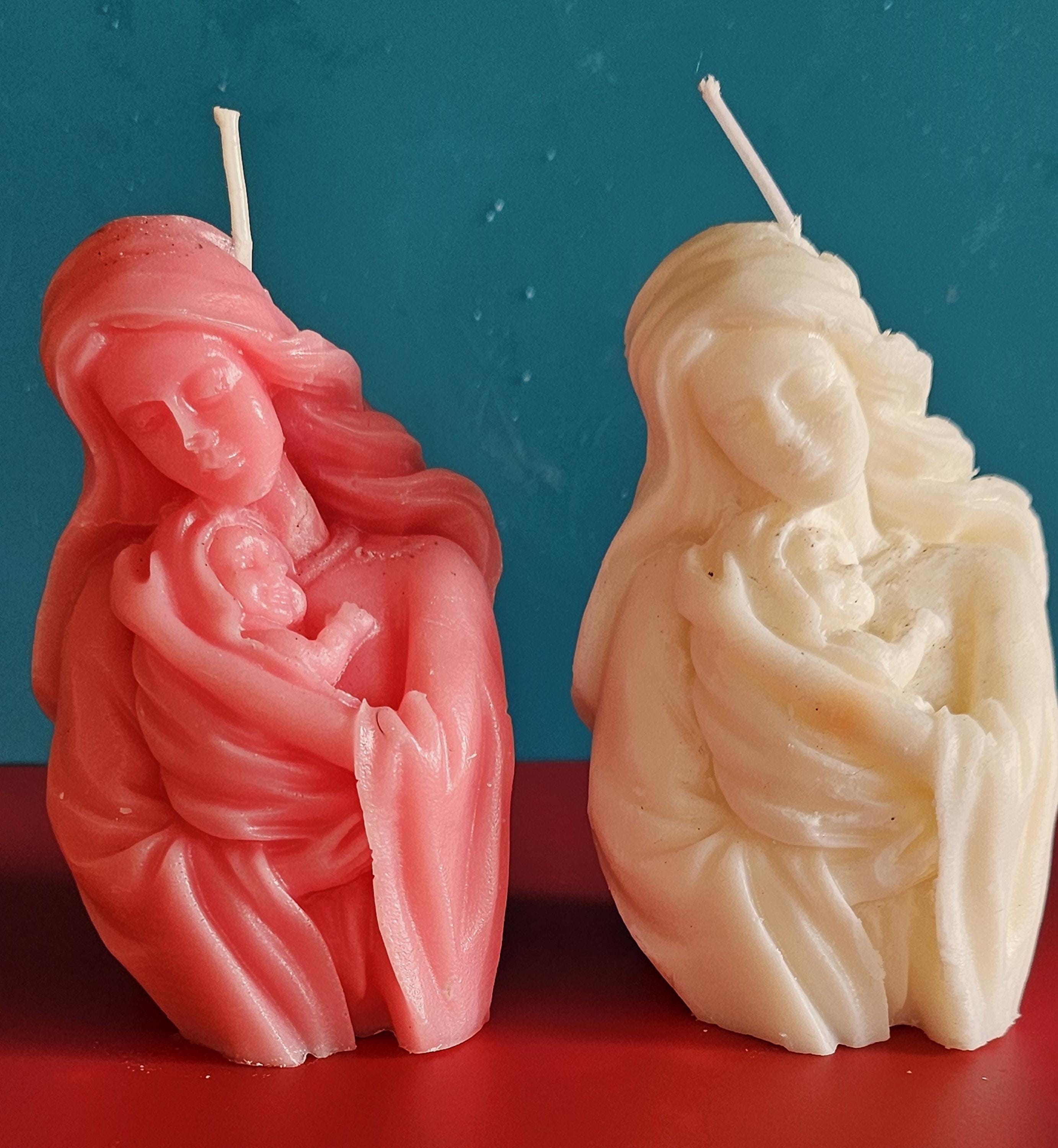 Virgin Mary Holding Baby Jesus Candle - Etsy